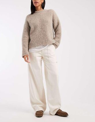 Calvin Klein Jeans Cargo-Jeans in Ecru mit natürlichem, unverarbeitetem Design-Neutral