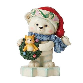 Enesco Heartwood Creek Eisbär-Figur mit Kronen-Pint