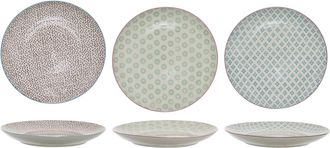Bloomingville Teller Patrizia, gr&uuml;n lila blau, Keramik, 3er Set, 25 cm