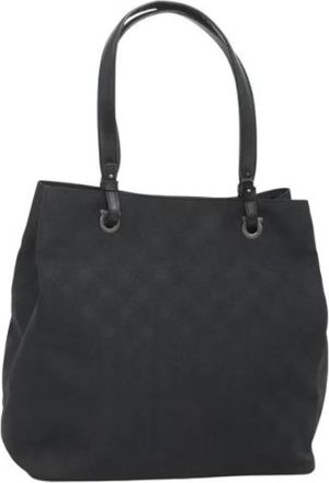 Ferragamo Pre-owned Toile sacs-main - Femme - Pre-owned - Noir - Taille: ONE Size
