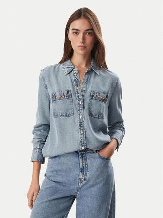 Guess Jeanshemd W6YH19 D1353 Blau Regular Fit
