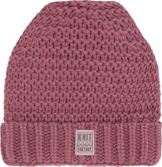 Knit Factory Bonnet Alex - Bonnet Femme et Homme - Beanie Hiver - Bonnet Chaud - Bonnet tricot&eacute; - Grosses Mailles - Stone Red - One Size - 30% Laine, 70% Acrylique