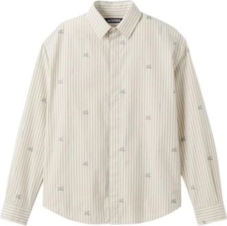 Jacquemus Homme, Chemises, Beige, Taille: L Chemise Ray&eacute;e