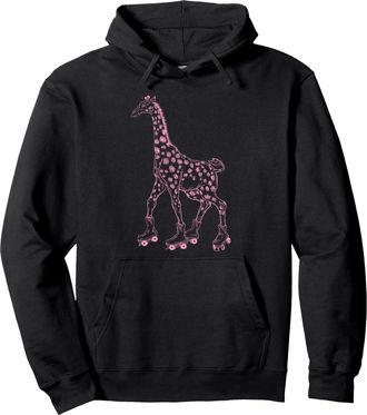 Seembo Giraffe Skating Rollschuhe Derby Skater Lustiges Tier Pullover Hoodie