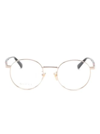 Gucci lunettes de vue &agrave; monture ronde - Or