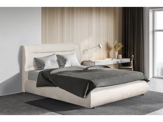 Habitat et Jardin Doppelbett mit Stauraum in Samtbezug Chamonix - 140 x 190 cm - Beige