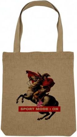 Fabulous Sac Shopping Tote Bag Aspect Lin - Sport Mode ON Collage Vintage Illustration Art Humour Napoleon Meme - Sac de Courses Toile Epaisse 360g Beige Natur