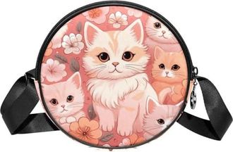 Generic Petit sac &agrave; bandouli&egrave;re rond pour femme, petit sac &agrave; bandouli&egrave;re avec fermeture &eacute;clair et bretelles r&eacute;glables style d&eacute;contract&eacute; pour femmes et filles