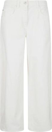 Brunello Cucinelli Femme, Pantalons, Blanc, Taille: 38 FR Wide Pantalons