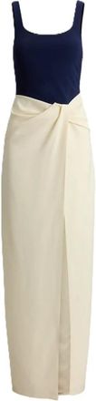 Ralph Lauren Femme, Robes, Multicolore, Taille: 34 FR Robe Maxi Bicolore &agrave; D&eacute;tail Torsad&eacute;