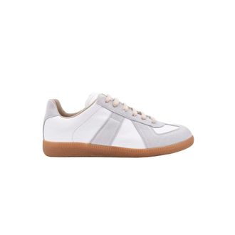 Maison Margiela Femme, Chaussures, Blanc, Taille: 37 EU R&eacute;plique de panier en cuir et daim