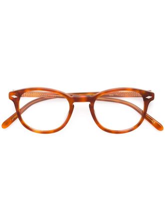 Lesca lunettes de vue &agrave; monture ronde - Marron