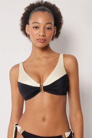 Calzedonia Bustier-bikinioberteil Elegant Bicolor Schwarz