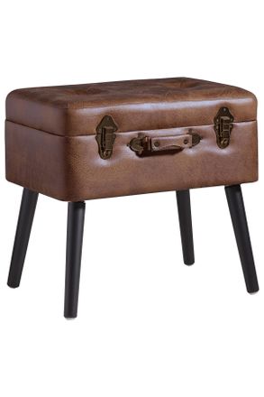 Xora Hocker, Braun, Textil, rechteckig, 50x45x35 cm, Stauraum, Wohnzimmer, Hocker, Sitzhocker