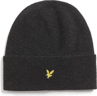 Lyle & Scott Lammwollmischung Rippstrick-M&uuml;tze - - Accessories - Herren - Schwarzk - ONE SIZE