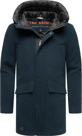 Stone Harbor Herren Wintermantel Fenroos in Wolloptik mit abnehmbarer Kapuze