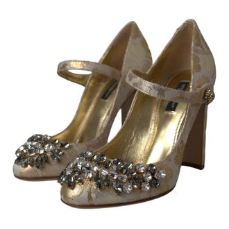 Dolce & Gabbana Gold Jacquard Mary Janes Pumps Schuhe - - Shoes - Damen - Gelb - 36 EU