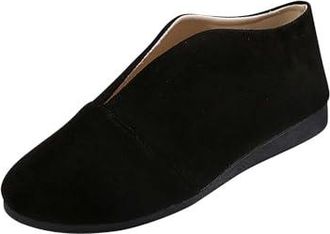 Generic Chaussures plates confortables &agrave; enfiler pour femme - Bout pointu - Couleur unie - L&eacute;g&egrave;res - Classiques et respirantes - Chaussures d&eacute;contract&eacute;es pour