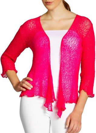 CASPAR Fashion Strickjacke STJ022 angenehm leichter Damen Sommer Bolero mit 3/4 Arm