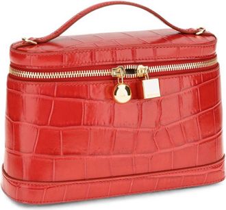 Jacquemus Croc-Effect Leather Top Handle Bag - Red