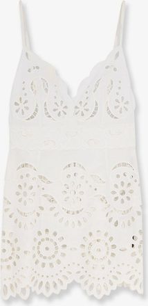 Dolce & Gabbana Poplin mini dress with cut out embroidery - DOLCE & GABBANA - gender_Woman