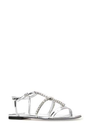 Jimmy Choo London Womens Gwyn Sandal Silver Leather