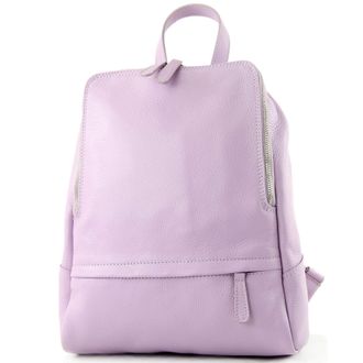 modamoda.de T138 Damen Leder Rucksack Handtasche handmade in Italy, Farbe:Flieder
