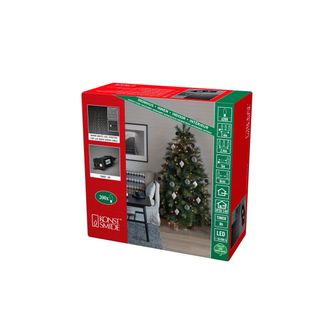 Konstsmide LED Baummantel mit Ring &Oslash; 8, 5 Str&auml;nge &agrave; 40 warm wei&szlig;e Dioden, gefrostet, vormontiert, 8h Timer, gr&uuml;n, 14V Innentrafo, dunkelgr&uuml;nes Kabel - 6481-120