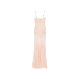 Elisabetta Franchi Femme, Robes, Beige, Taille: 40 FR Long Lace Dress