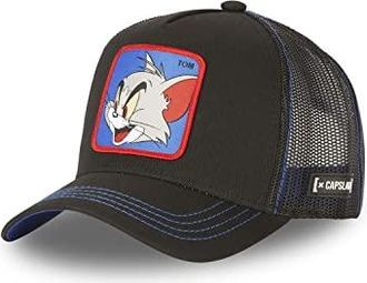 Capslab Tom Black Blue Tom and Jerry Trucker Cap - One-Size