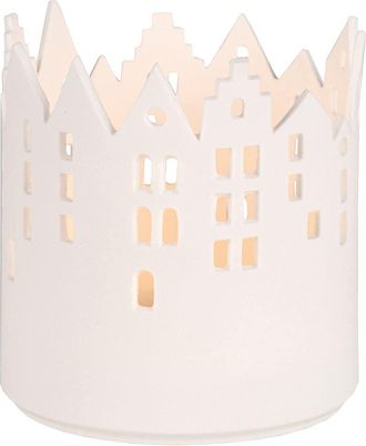 Räder Stadtlicht Marktplatz aus Porzellan unglasiert in der Farbe Weiß, Maße: 11 x 10 cm, 90341