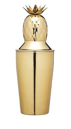 Bar Craft Barcraft Shaker à Cocktail Ananas avec Recette, Acier Inoxydable, Effet laiton, 325 ml