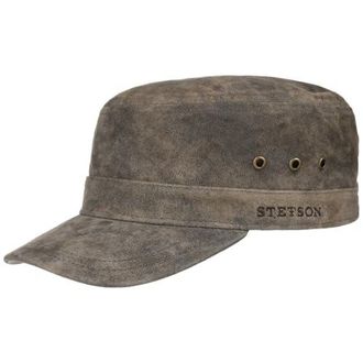Stetson Casquette Raymore Pigskin Army Homme - dété en Cuir Boucle métal, avec visière Été Printemps-été - Taille Unique Marron foncé