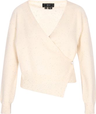 Faina Strickjacke Damen Wollwei&szlig;