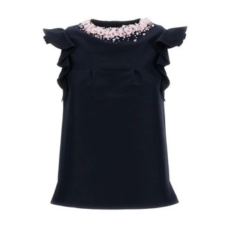 Shushu/Tong &Auml;rmelloses Oberteil mit Stickerei - - Tops - Damen - Blau - 2XS