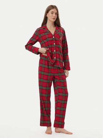 Lauren Ralph Lauren Pyjama ILN92551F Rot Relaxed Fit