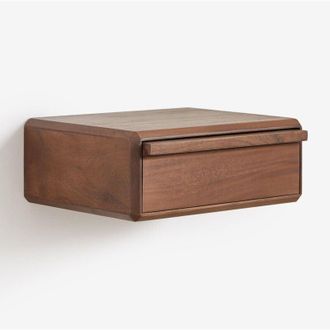 Sklum Table de chevet flottante 40x30 cm en bois dacacia Nordilan SKLUM