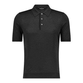 Gran Sasso Homme, Tops, Noir, Taille: M Silk Polo