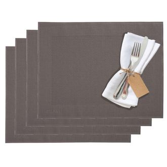 Westmark Tischsets/Platzsets, 4 St&uuml;ck, 42 x 32 cm, Synthetik, Taupe/Braun/Dunkel, Saleen Edition: Home, 01210281150