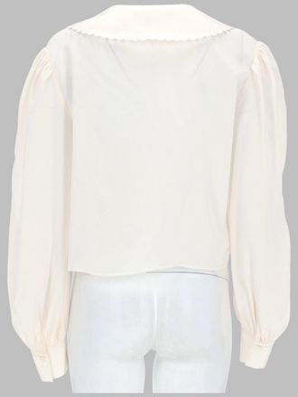 Chlo&eacute; Puff-Sleeve Cr&ecirc;pe de Chine Silk Blouse - Ivory
