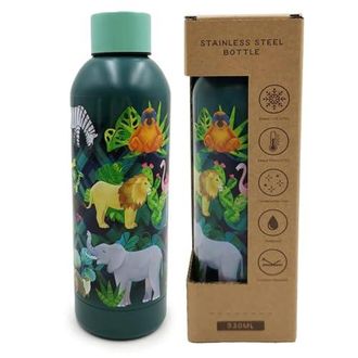 Puckator Wiederverwendbare Thermo-Trinkflasche aus Stahl 530 ml - Tierreich - Animal Kingdom