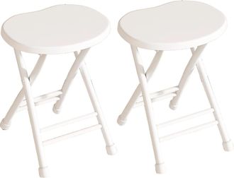 Generic Klappstuhl Camping Leicht Klein Holz 2er Set Klappstühle Garten mit Metallrahmen Platzsparend für Gäste, Küche, Büro, Hochzeit und Party(White)