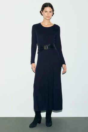 Gerard Darel Robe midi cintr&eacute;e en maille - CINA - Marine