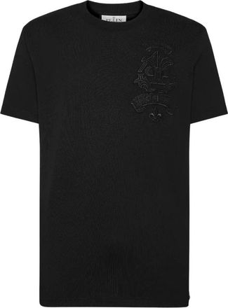 Philipp Plein Homme, Tops, Noir, Taille: S Round Neck SS Gothic T-Shirt