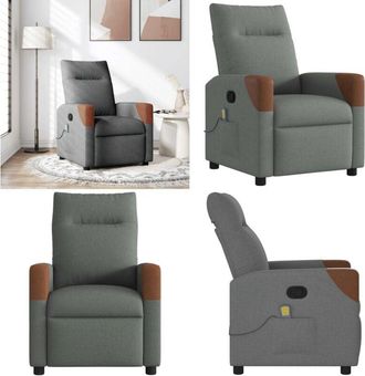 vidaXL vidaXL Massagesessel Dunkelgrau Stoff