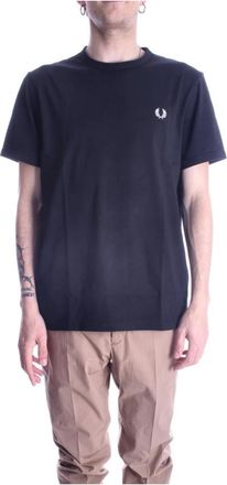 Fred Perry Homme, Tops, Noir, Taille: 2XL T-shirt Ringer