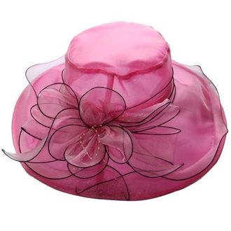 Generic Chapeau de plage pliable pour homme et femme en maille avec chapeau de soleil et de randonn&eacute;e, rose vif, Taille unique
