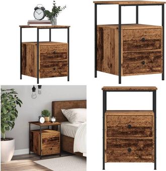 vidaXL vidaXL Nachttisch Altholz-Optik 34x35,5x50 cm Holzwerkstoff