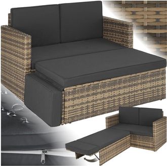 TecTake Tectake - Canapé de jardin corfou modulable - marron naturel