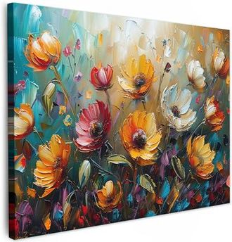 MuchoWow © Impression sur Toile Decoration Murale Peinture 70x50 cm Tableaux Decoratifs Muraux Déco Chambre Tableau Salon Aquarelle - Fleurs - Art - Moderne